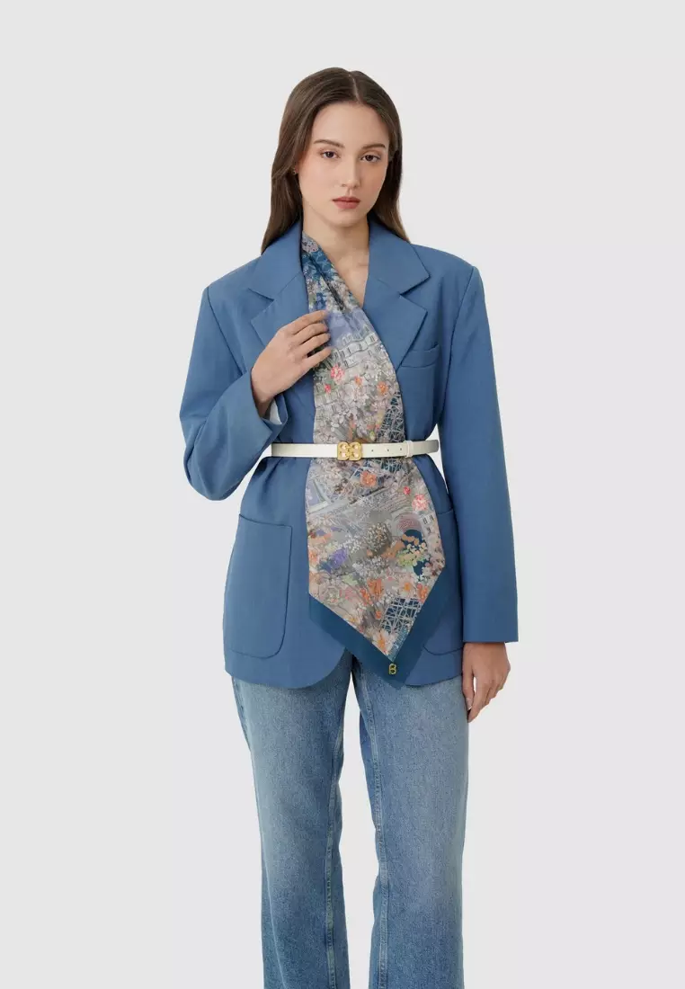 Buy Buttonscarves The Parisian 3.0 Voile Square - Bleu 2026 Online | ZALORA