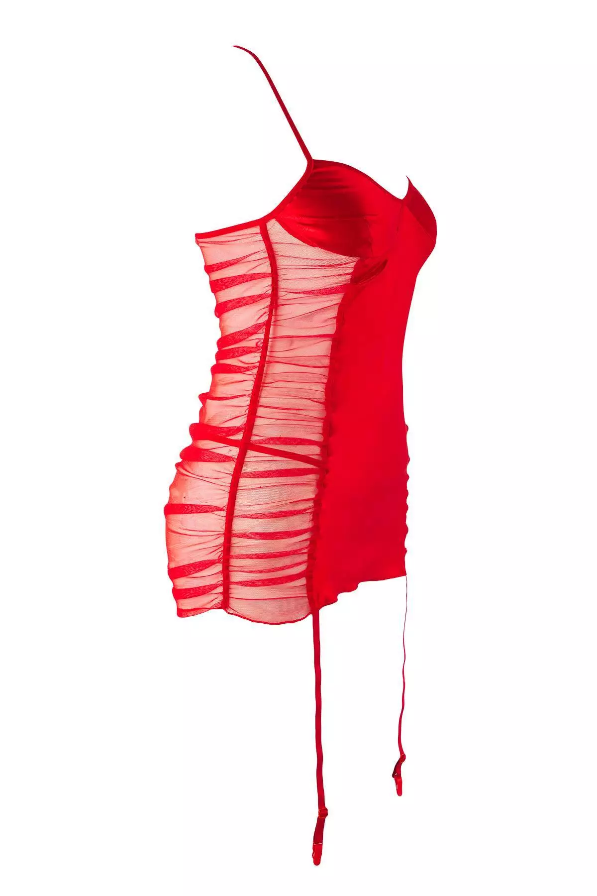 Buy Trendyol Red Tulle Garter Plain Uncovered Babydoll 2025 Online ...