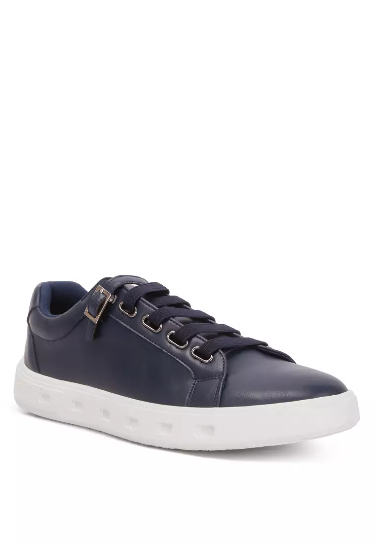 Jual London Rag Sepatu Sneakers Pria dengan Gesper Sabuk Warna Navy ...