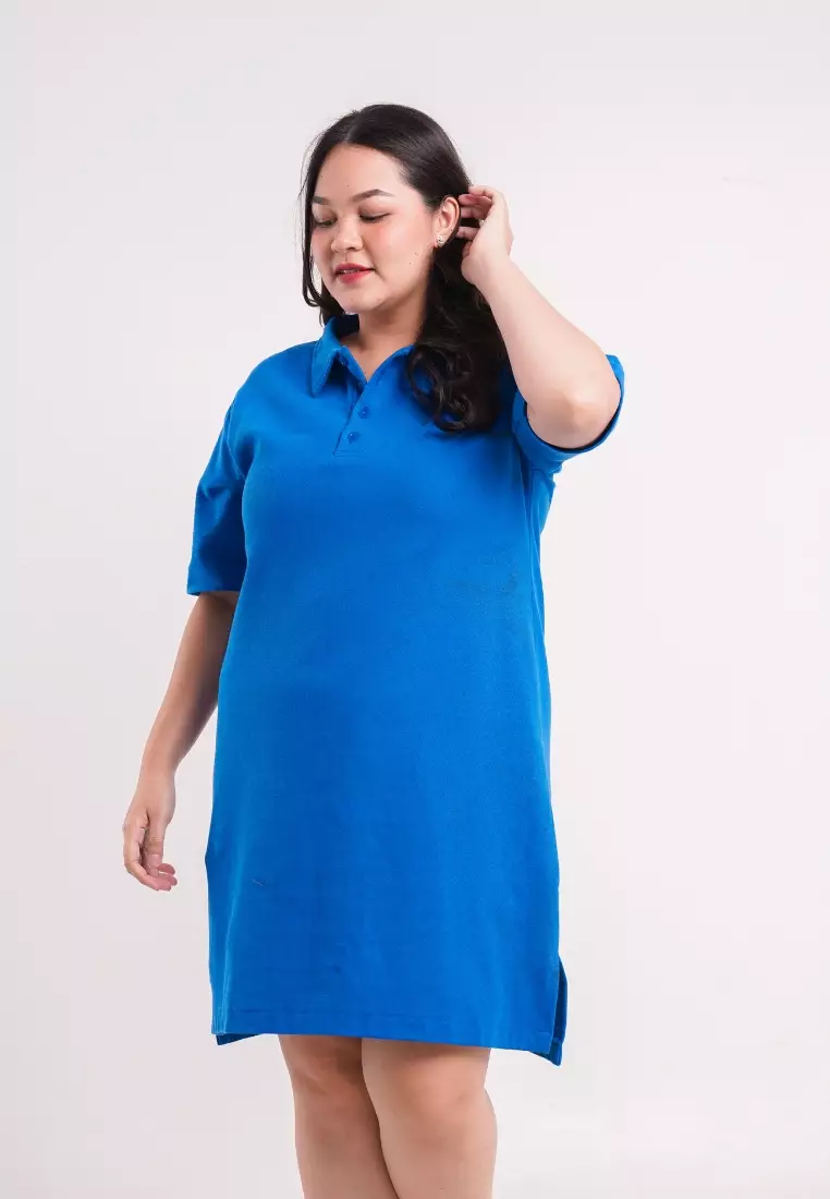 Jual Xtramiles Plus Size Polo Shirt Dress Daniella Blue Original 2025 | ZALORA Indonesia