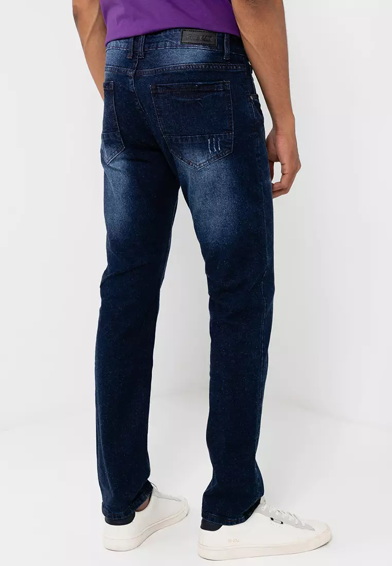 Buy FIDELIO 601 Slim Fit Tattered Effect Jeans Online | ZALORA Malaysia