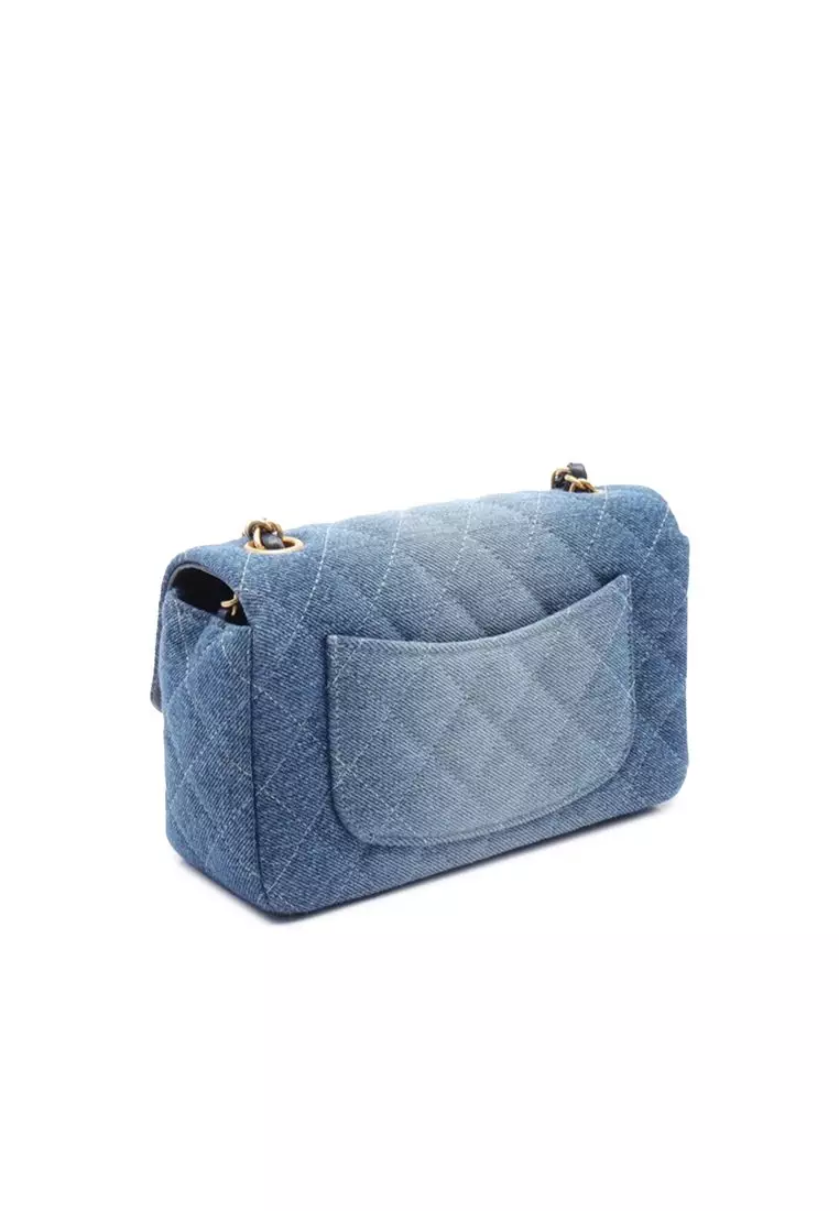 Buy Chanel Pre-Loved Chanel Mini Rectangular Quilted Washed Denim Flap ...