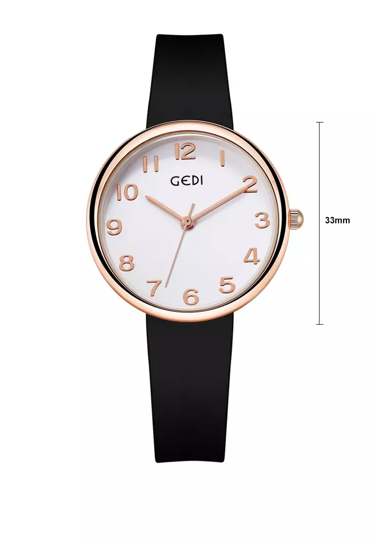Buy GEDI GEDI Simple Fashion Plated Rose Gold Round Quartz Watch ...