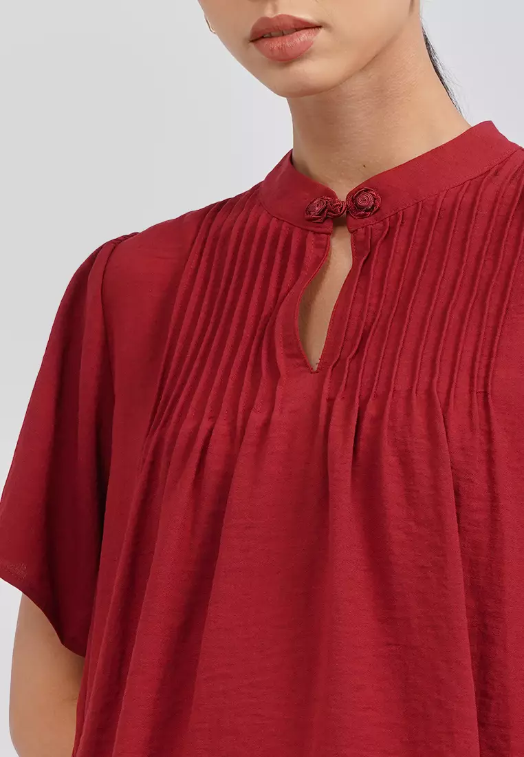 Jual Executive Puff Sleeve Cheongsam Blouse Original 2025 | ZALORA Indonesia