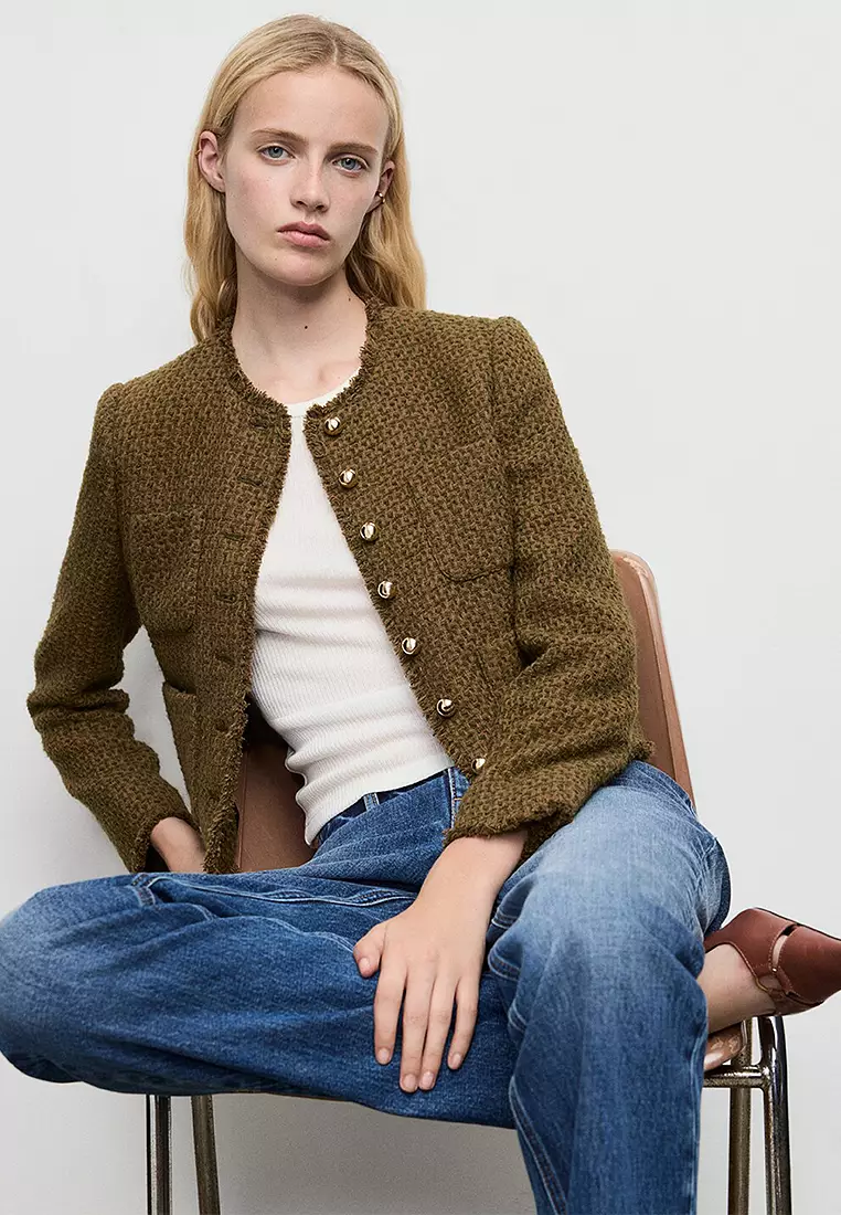 Buy Mango Tweed Jacket With Jewel Buttons Online | ZALORA Malaysia