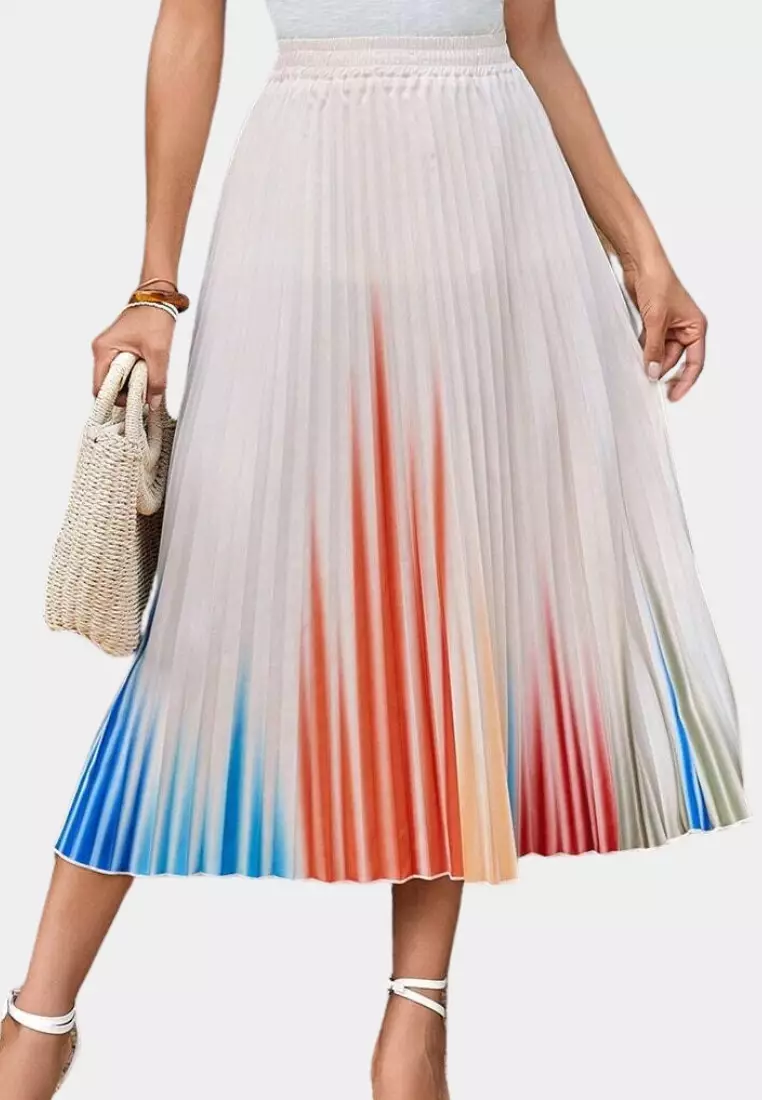 Buy ESTILO Colorblock Pleated Skirt 2024 Online | ZALORA Philippines