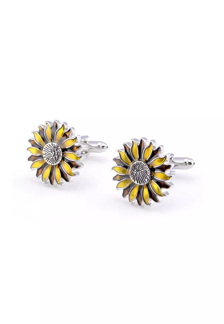 Buy Kings Collection Yellow Sun Flower Cufflinks (UPKC10073) 2025 ...