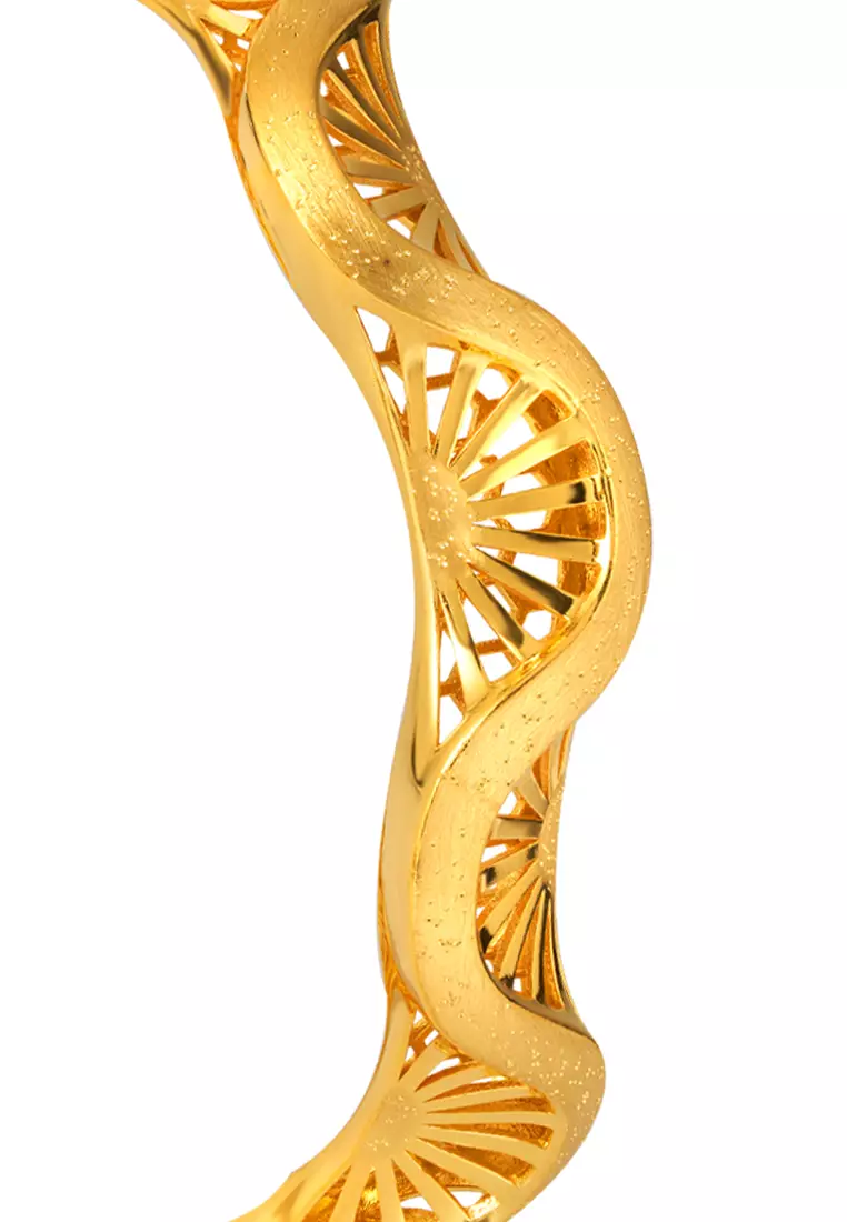 Buy TOMEI TOMEI Hollow Curvy Bangle, Yellow Gold 916 Online | ZALORA ...