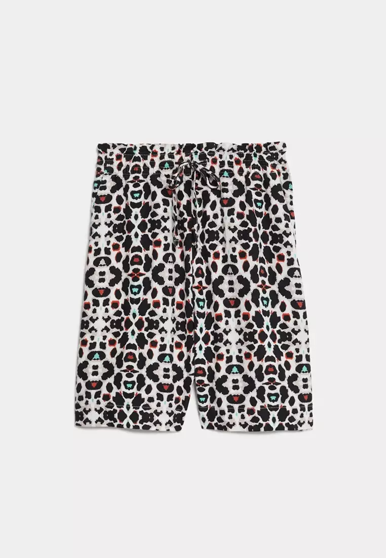 Buy MARKS & SPENCER Linen Rich Leopard Print Shorts 2025 Online ...