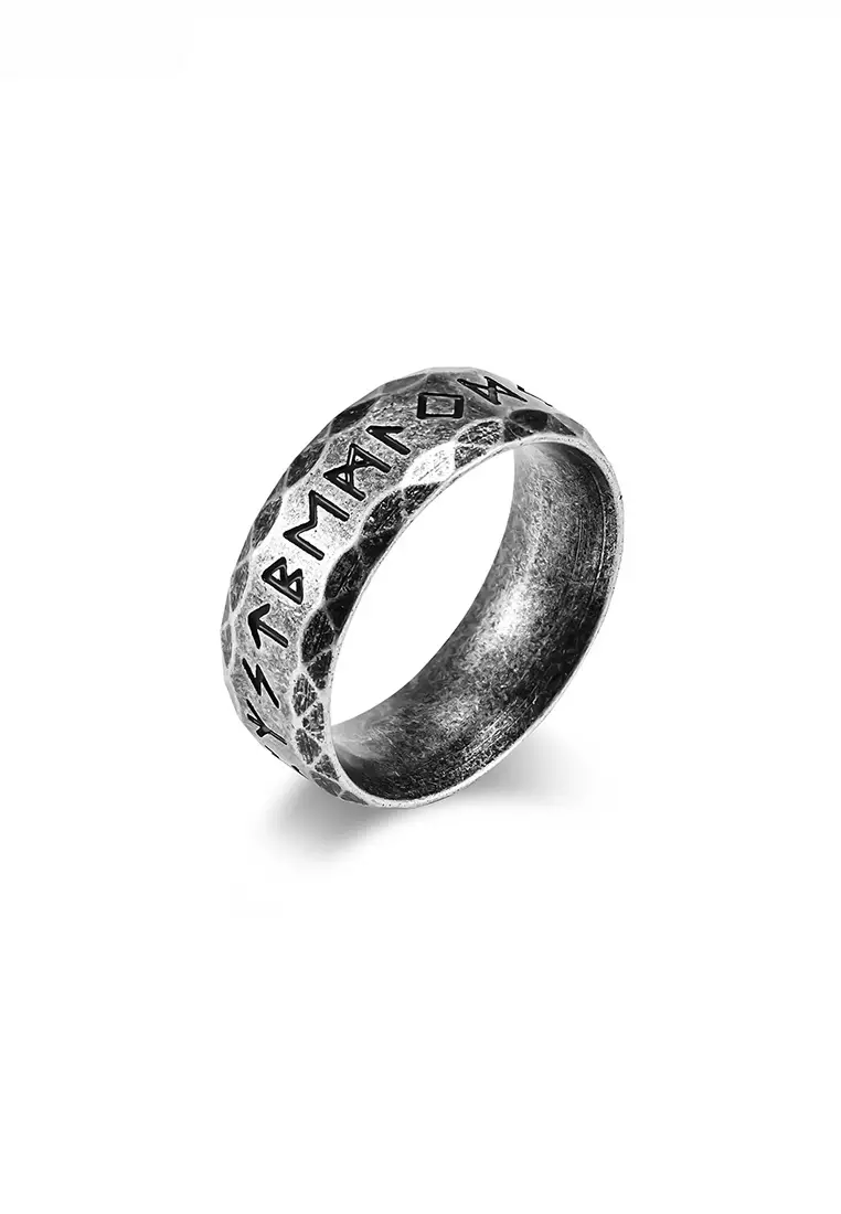 Buy HAPPY FRIDAYS Titanium Steel Stylish Runes Ring JW QF-JZ706 2025 ...