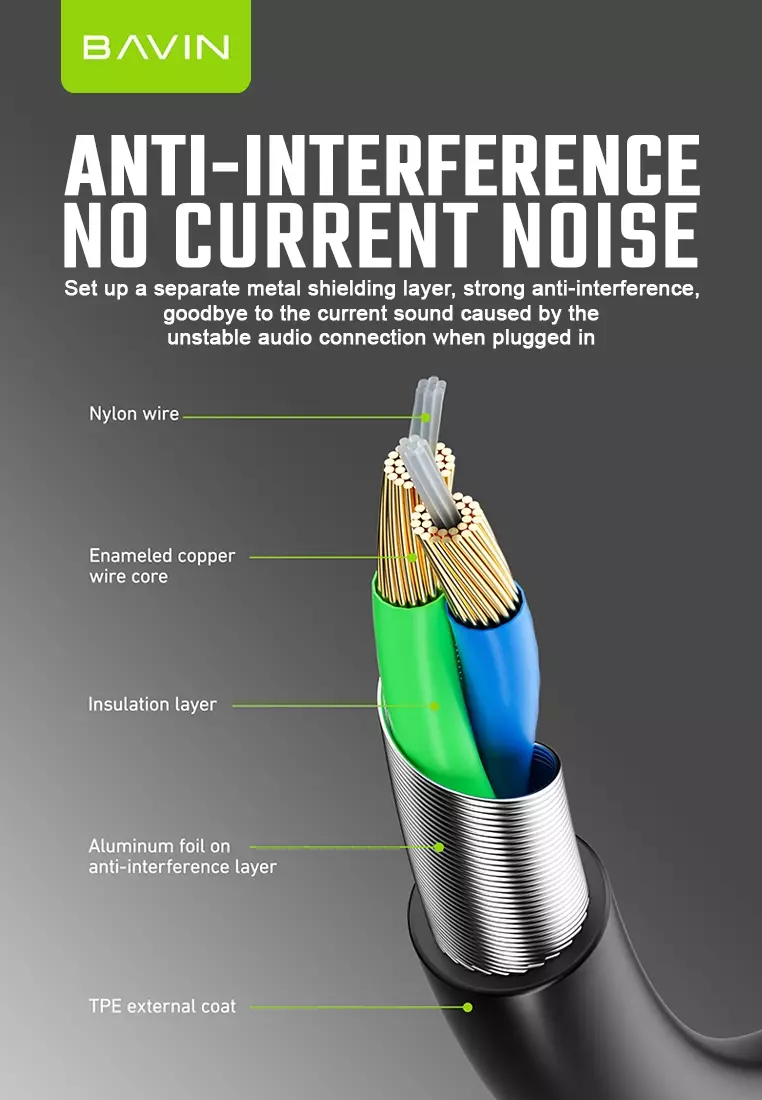 Buy BAVIN AUX38 3.5mm To iPh Aux Converter Spring Expansion Wire w ...