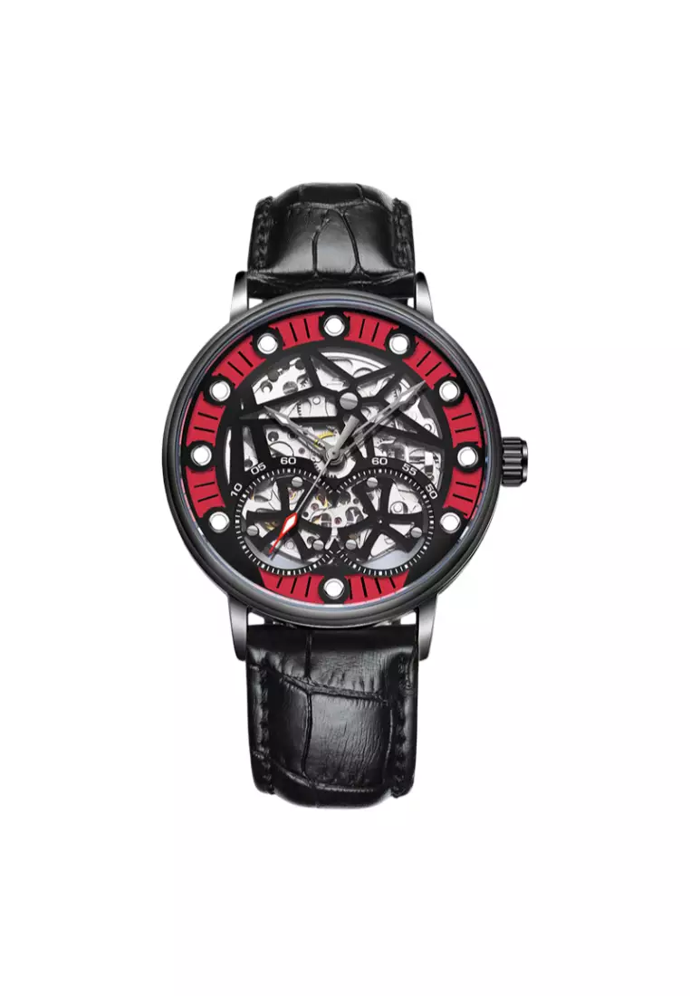 Buy OPCHIC Genuine Leather Hollow Automatic Mechanical Watch Online ...