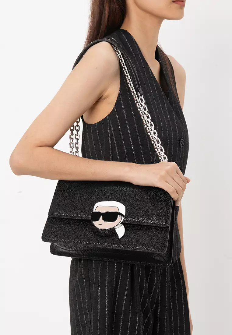Buy KARL LAGERFELD Ikon Pebble Lock Shoulder Bag 2025 Online | ZALORA ...
