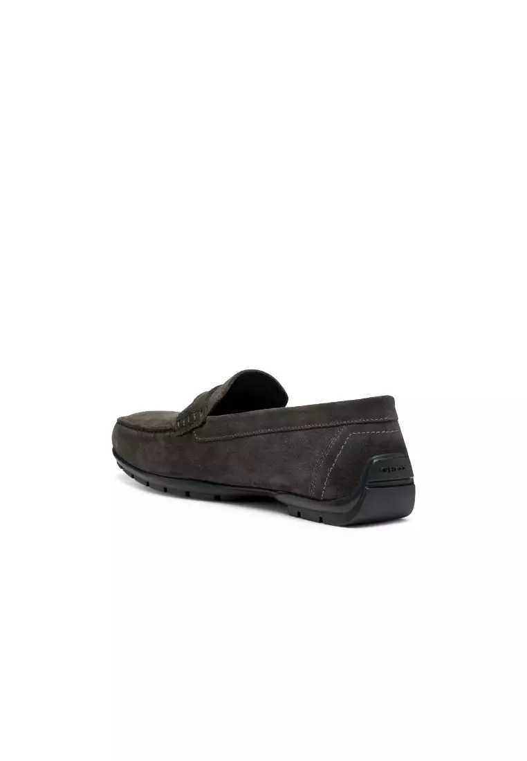 Buy Geox GEOX Men Moner Wide 2fit Suede Loafers - Dark Grey U56Q6A ...