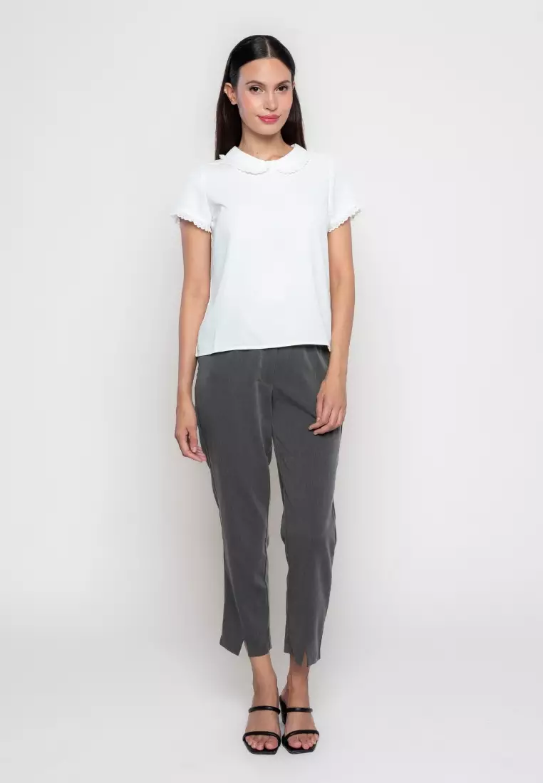 Buy Apple & Eve Arabella Frill Collared Top 2025 Online | ZALORA ...