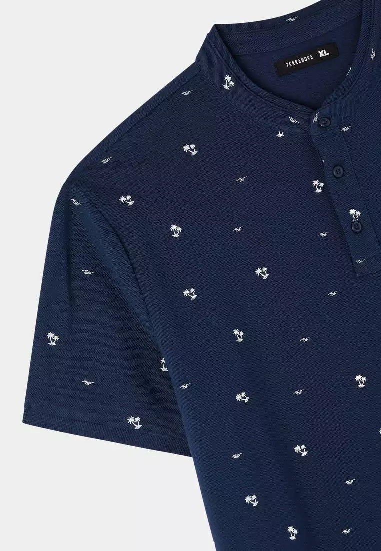 Buy Terranova Micro Patterned Henley T-Shirt for Men 2026 Online ...