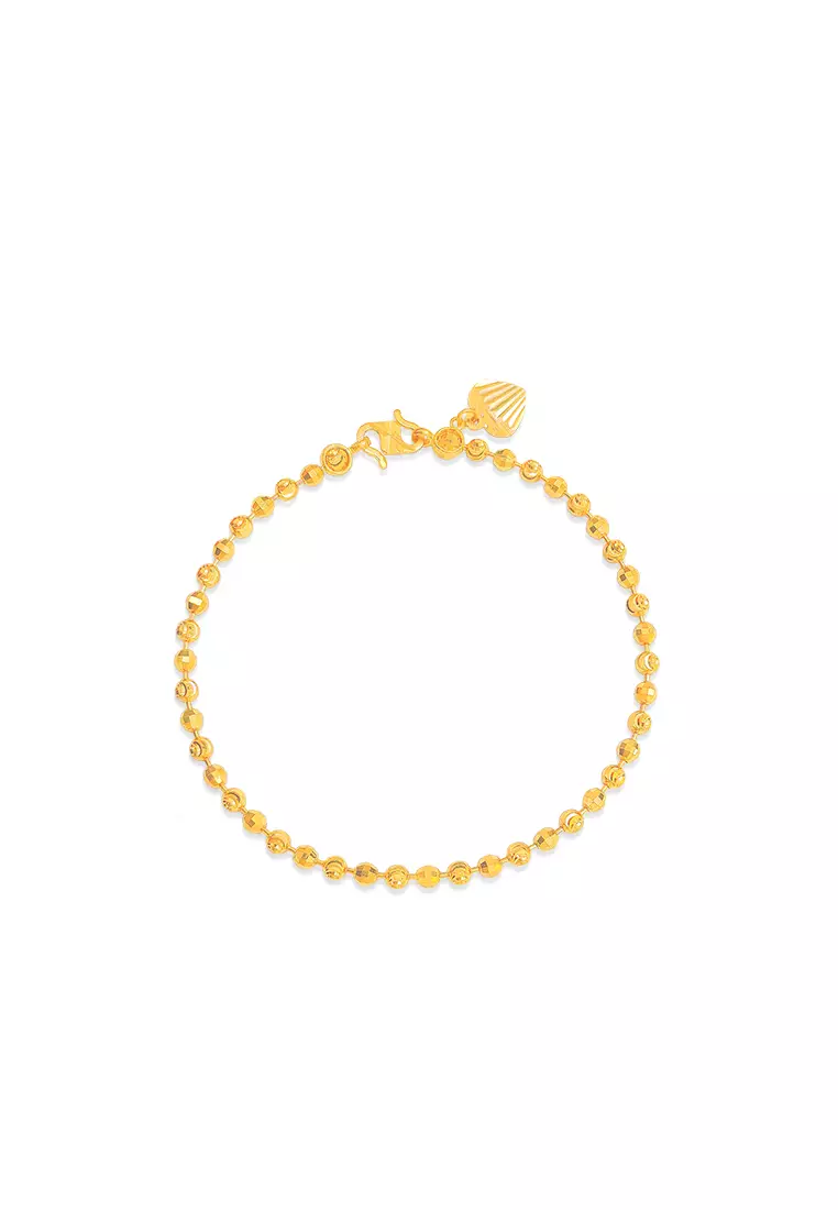 Buy MJ Jewellery 916/22K Gold Ball Bead Chain Bracelet T014 (3MM ...