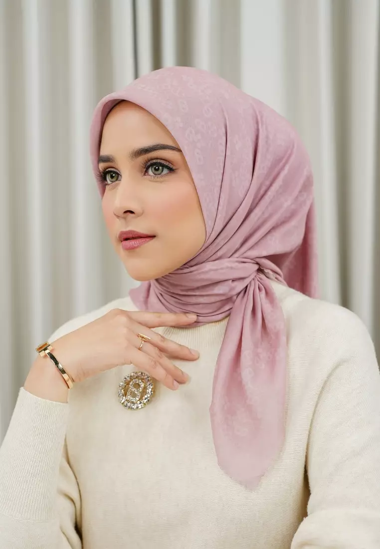 Buy Buttonscarves Monogram Scramble Voile Square - Peony 2026 Online ...