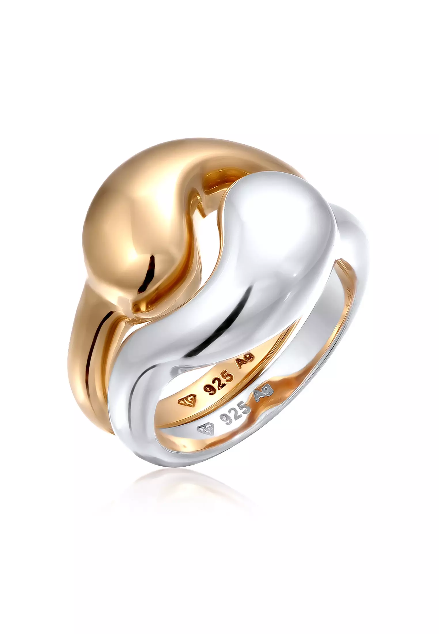 Buy ELLI GERMANY Yin Yang Ring Set – Gold-Plated Silver 2026 Online ...
