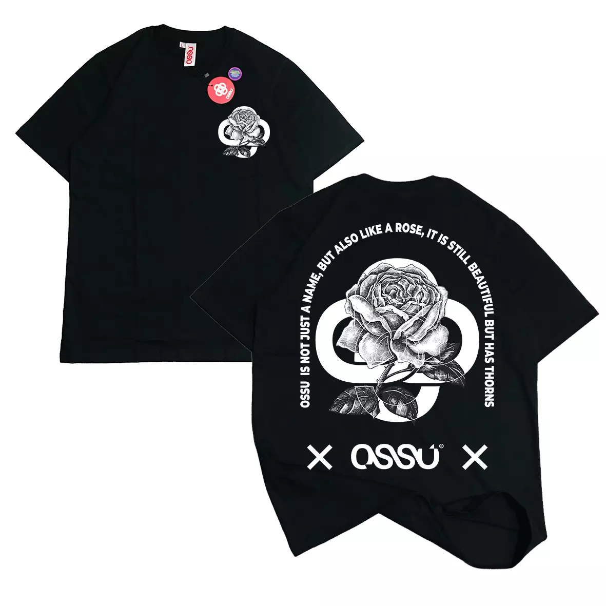 Jual Ossu OSSU Roses 2 Slide - Black Tshirt Original 2025 | ZALORA Indonesia