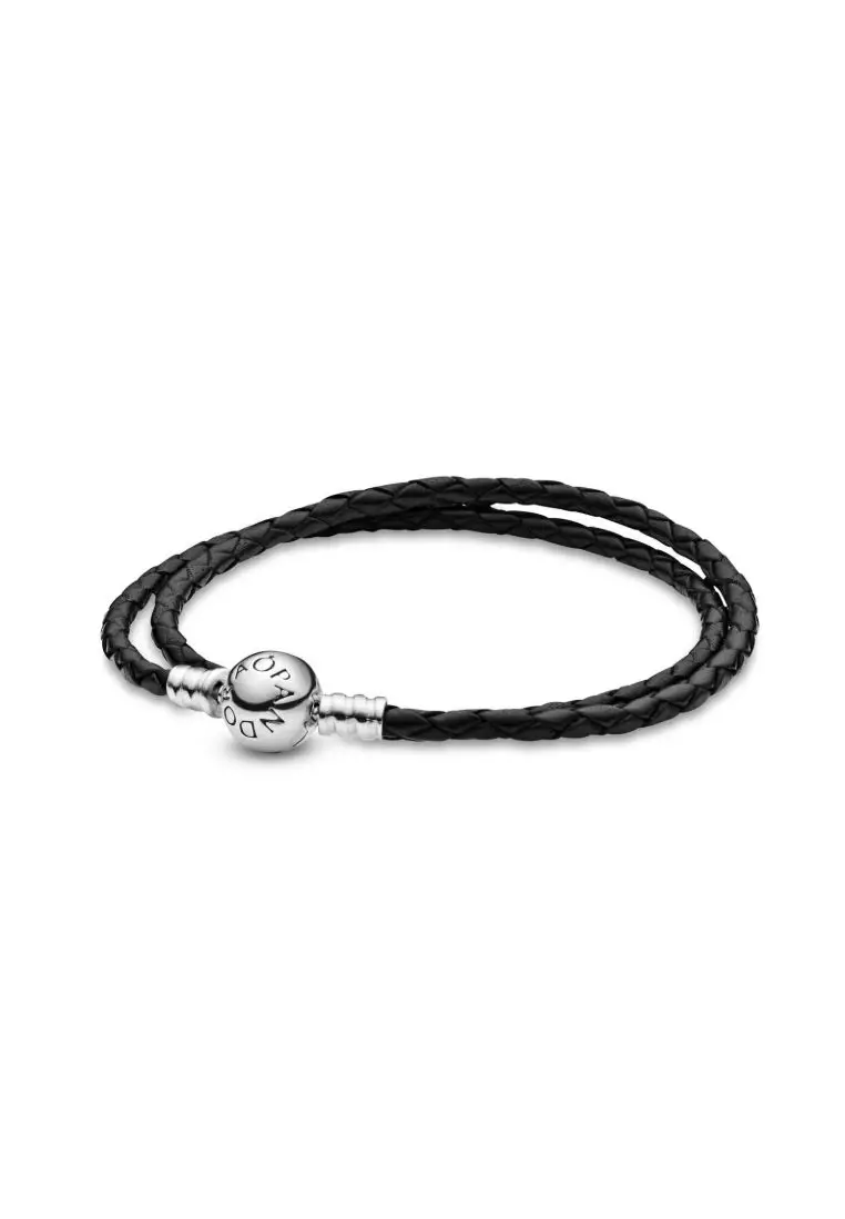 Buy PANDORA Pandora Black Double Leather Bracelet Online | ZALORA Malaysia