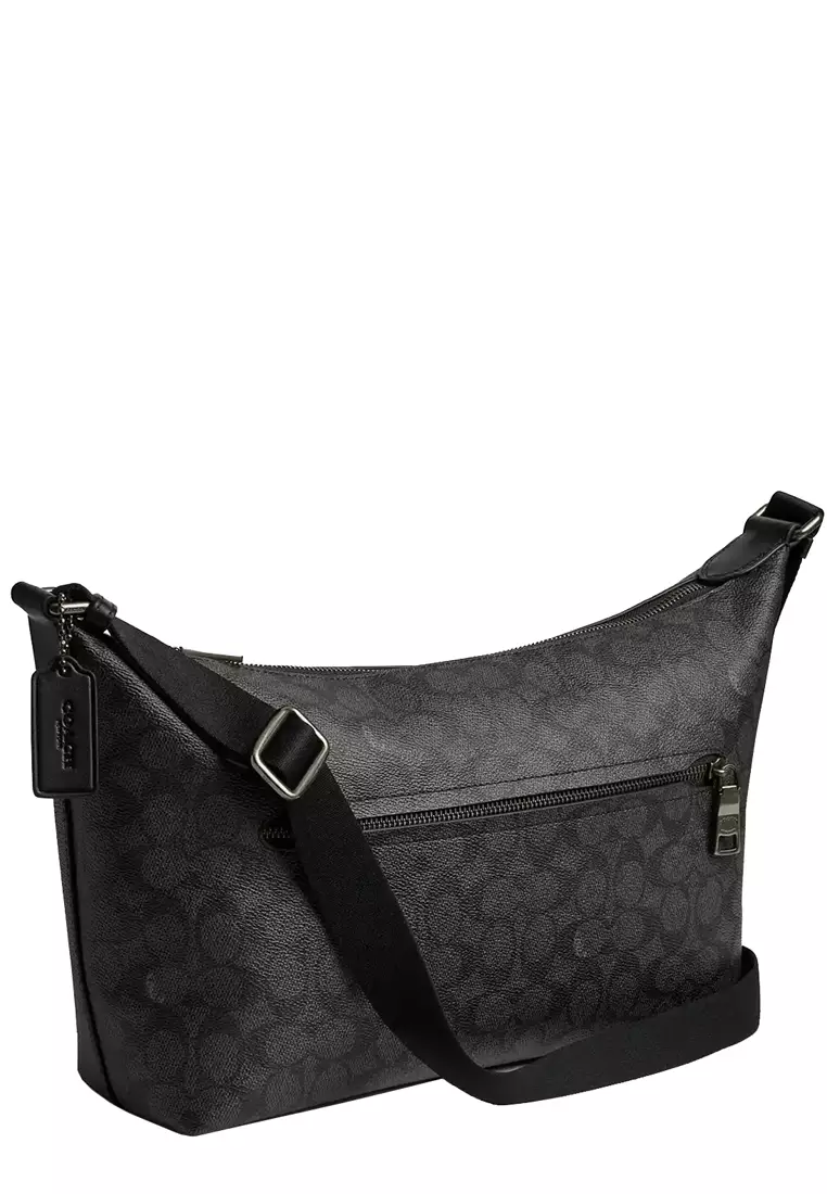 Buy Coach Finn Crossbody Bag In Signature Canvas in Charcoal/ Black ...