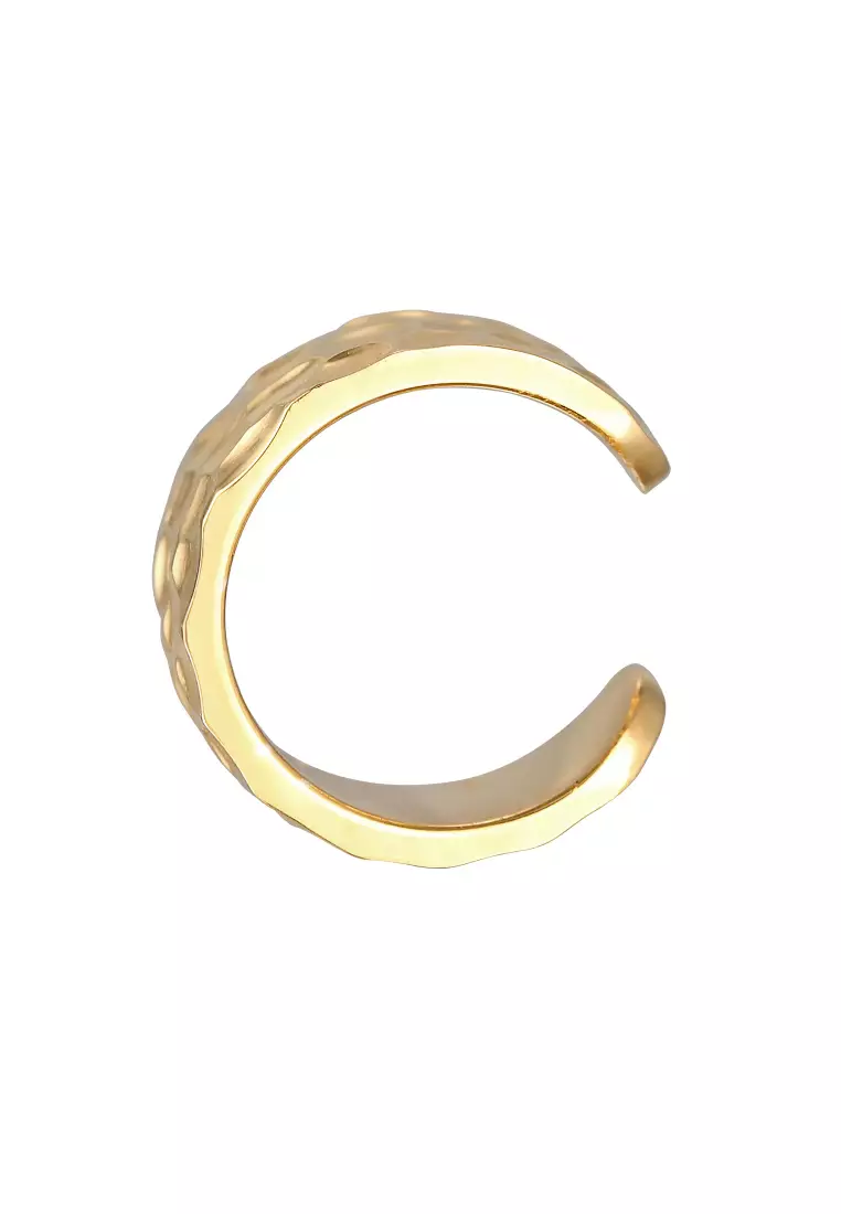 Buy Kuzzoi Earrings Men Cuff Single Hammered Gold Plated 2026 Online ...