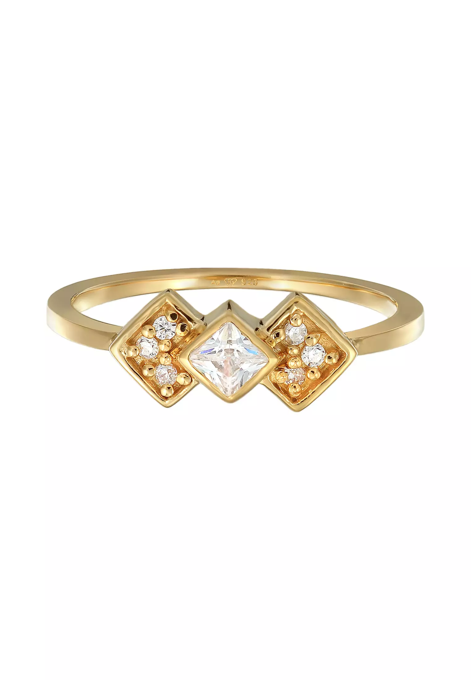 Buy ELLI GERMANY Vintage Zirconia Ring – Gold-Plated Silver 2026 Online ...