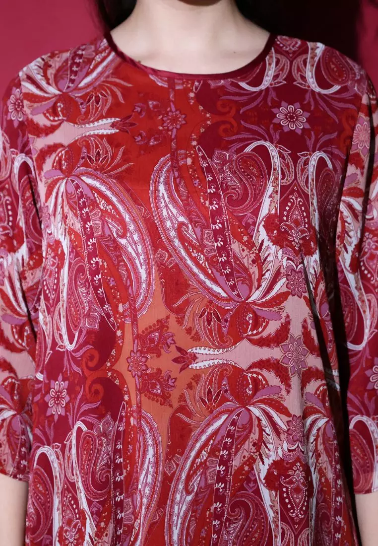 Jual Brilliant Girl Layering Floral Mini dress Chiffon In red By ...