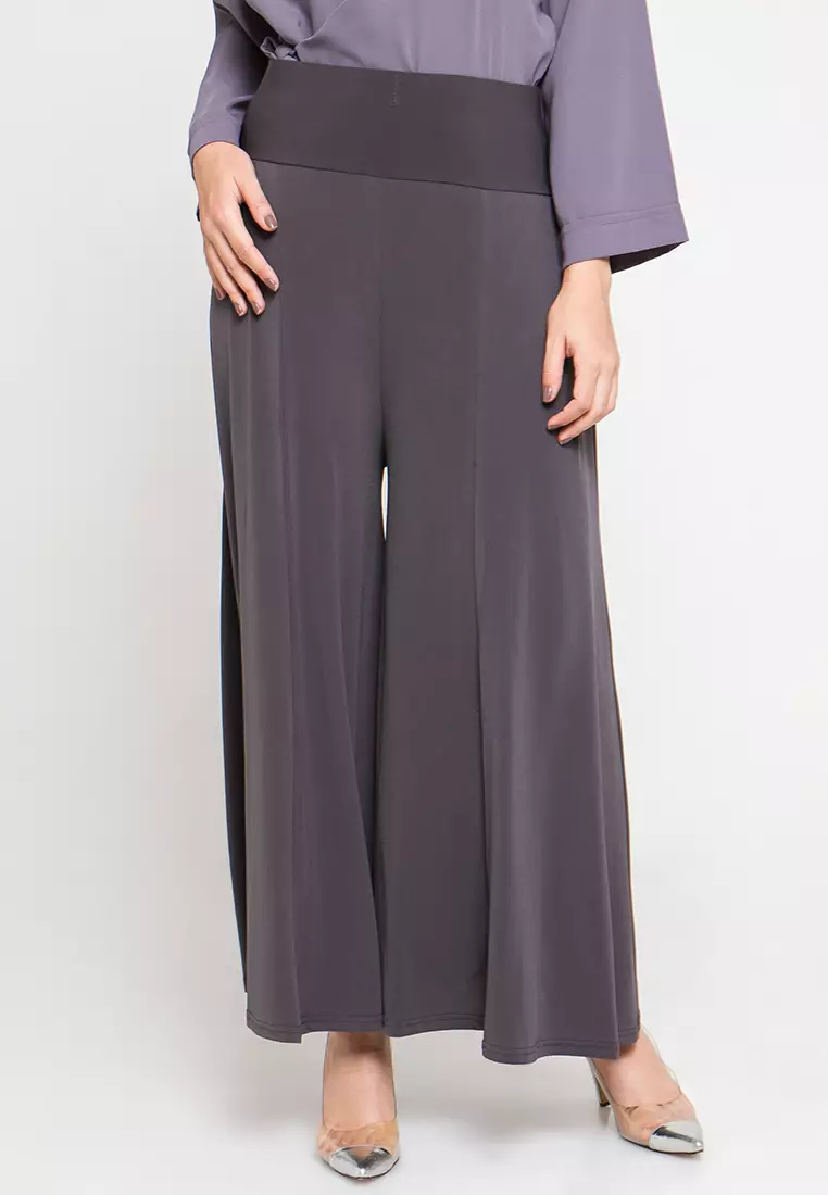 Jual JV Hasanah JV Hasanah Culottes Pants Jersey Grey | Celana Kulot ...