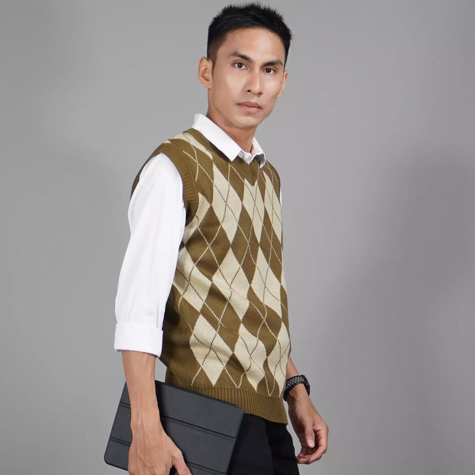 Jual Okechuku Rompi Rajut Pria Rompi Seragam Kantor Knit Outer Pria ...
