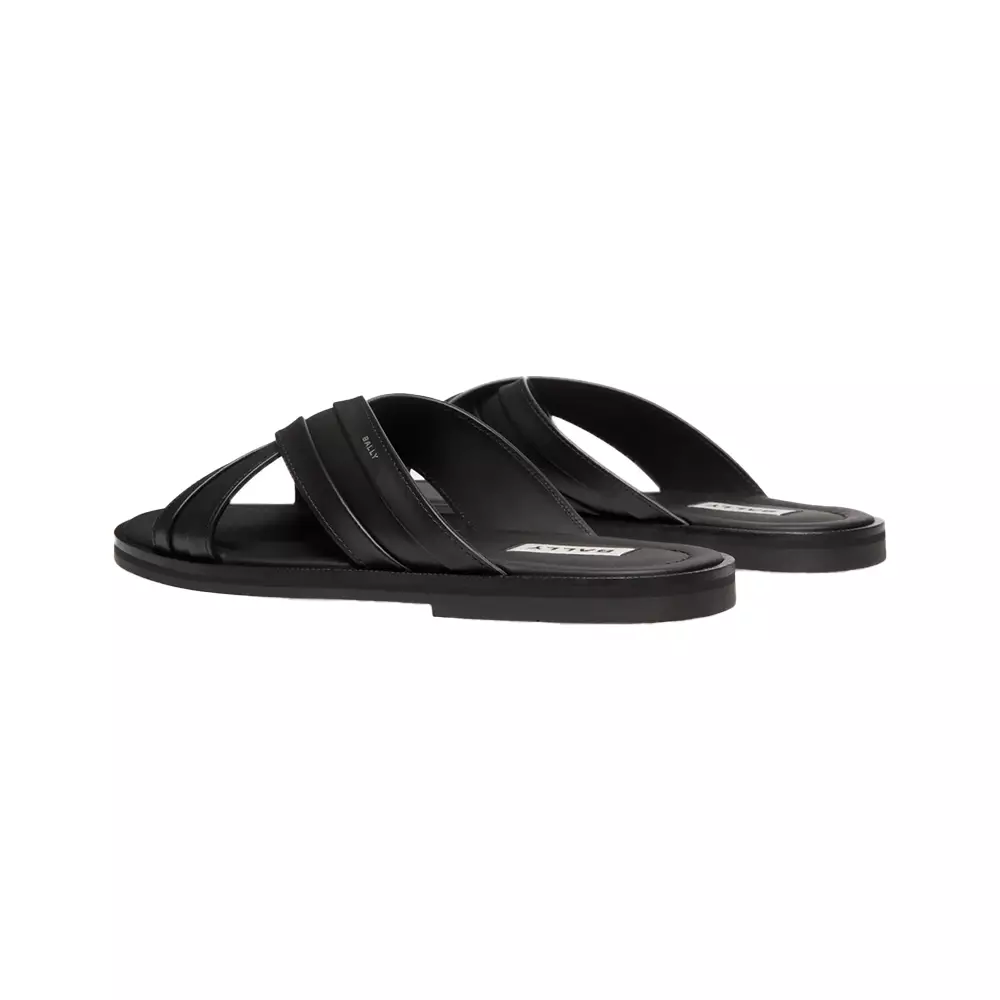 Jual BALLY Bally Gherry Bovine Leather Sandals Black Original 2025 ...