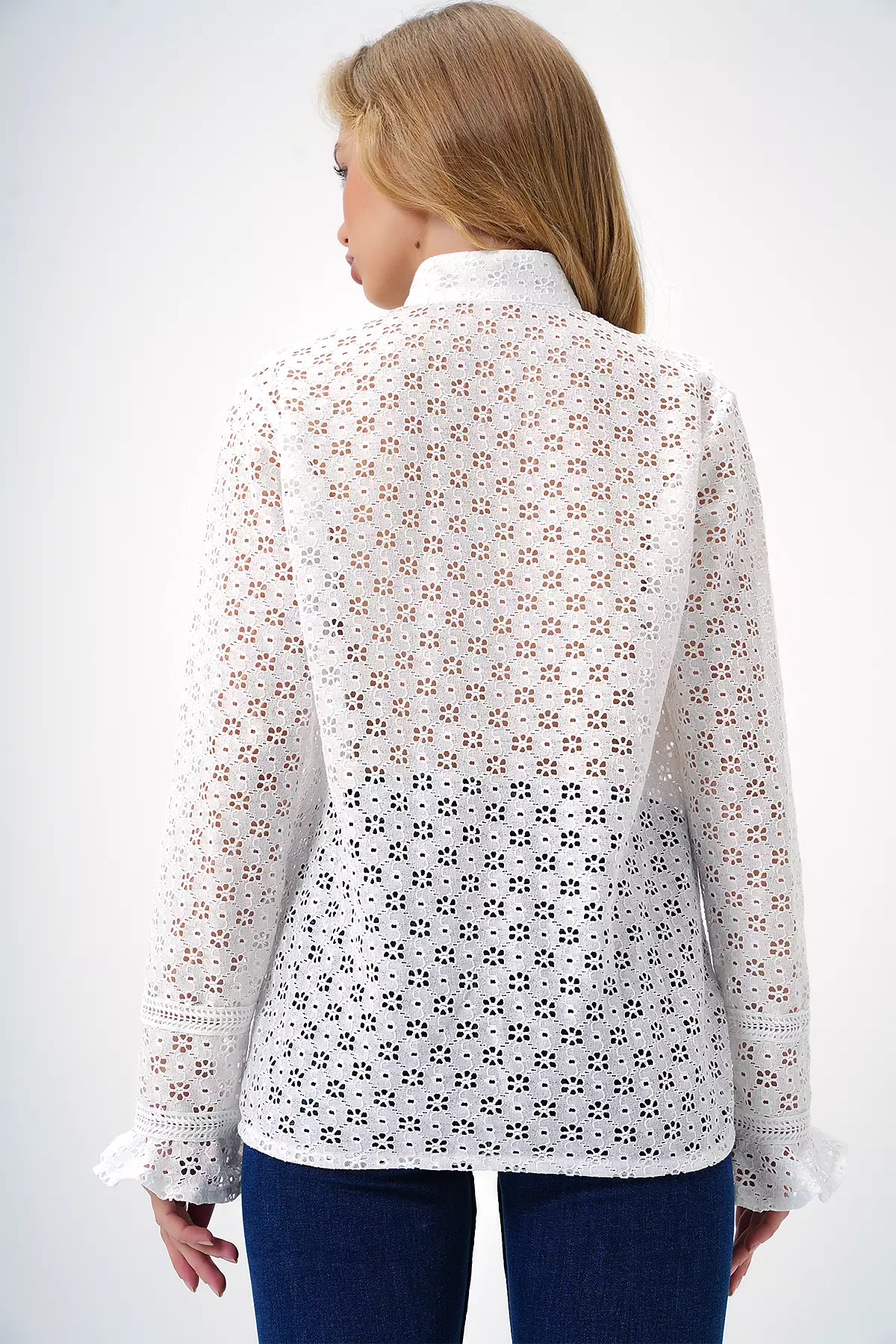 Buy Alacati Prevailing Collar Robe Cross Ruffled Scallop Shirt 2025 ...