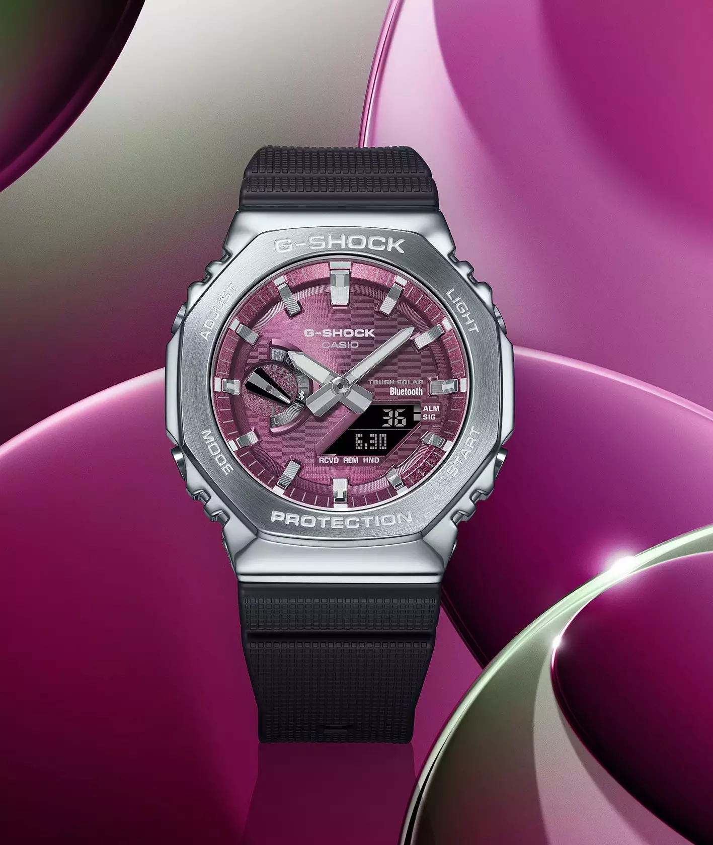 Jual G-SHOCK GBM-2100A-4BDR G-Shock Purple Black Solar Powered Original ...