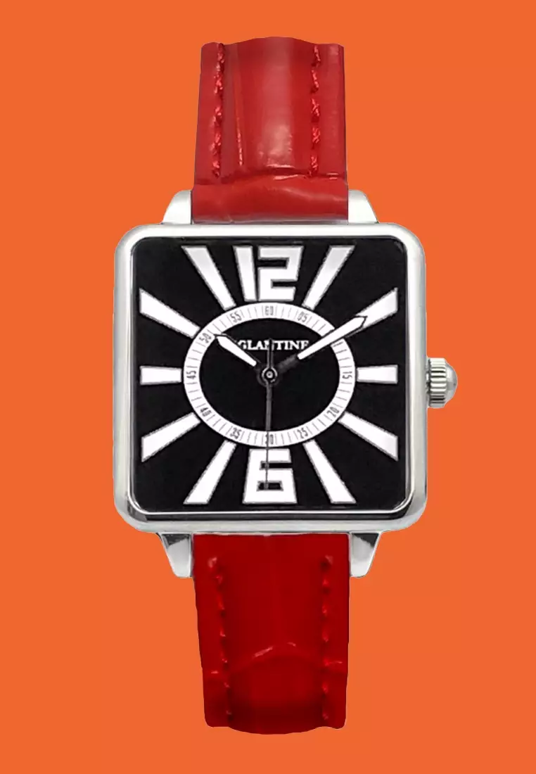 Buy EGLANTINE La Parisienne Steel Quartz Watch, Black Dial on Red ...