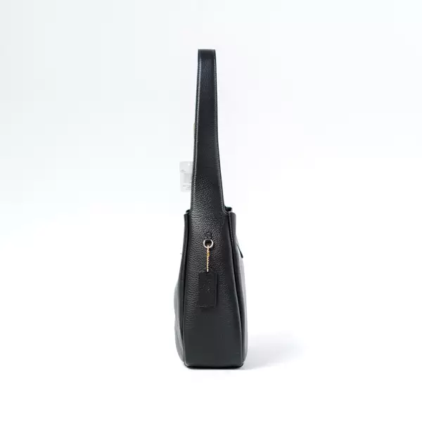 Jual COACH Tas COACH GHW LOGO LEATHER PLAIN BLACK BUCKET BAG 100% ...