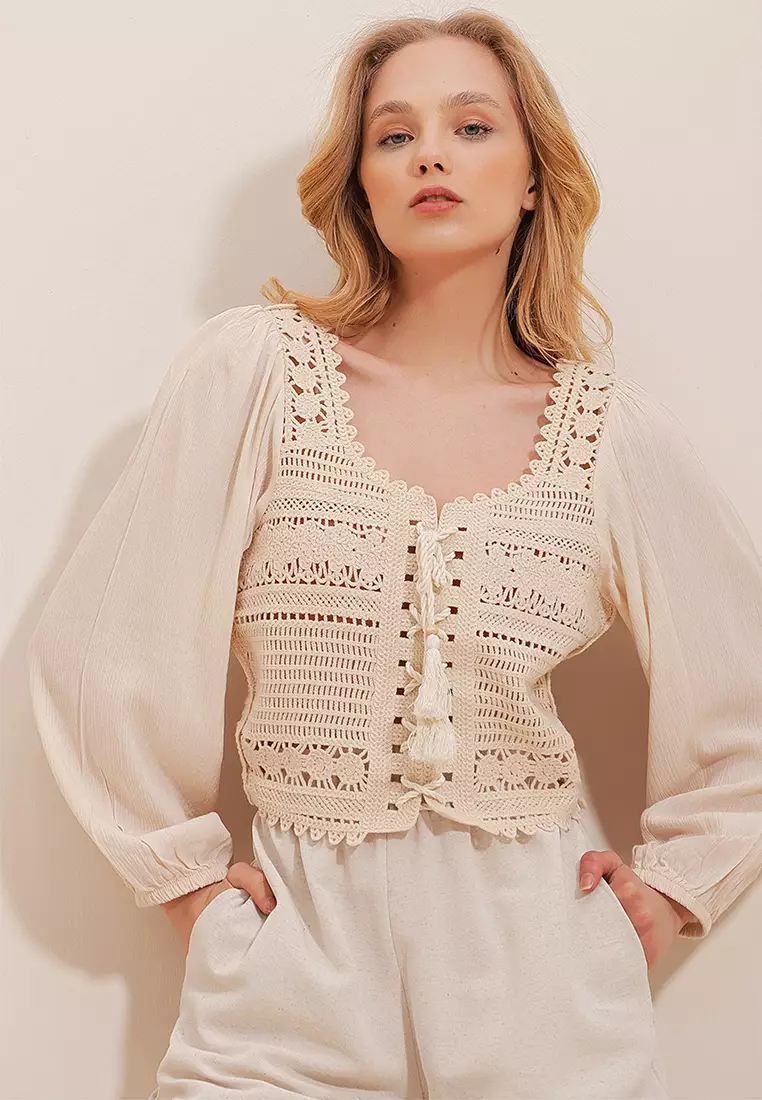Buy Alacati Openwork Blouse 2025 Online | ZALORA Philippines