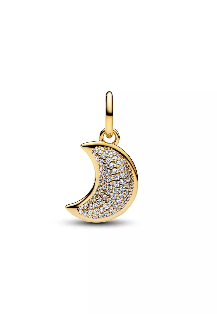 Buy PANDORA Pandora 14K Gold Plated Sparkling Crescent Moon Dangle Charm Online | ZALORA Malaysia