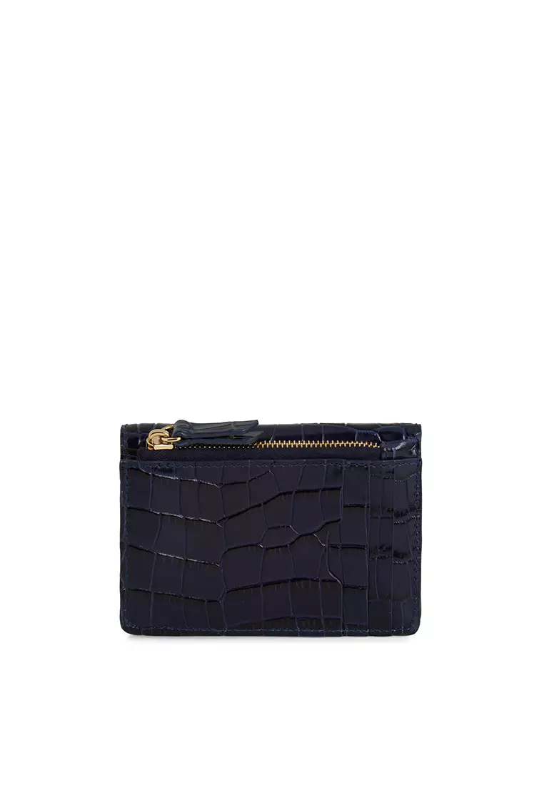 Jual Strathberry MULTREES COMPACT WALLET CROC EMBOSSED NAVY Original ...
