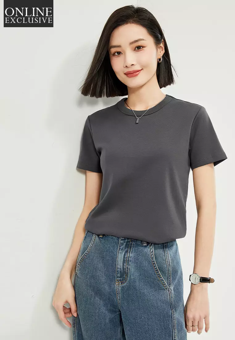 Jual Giordano (Online Exclusive) Regular Interlock Tee Original 2025 | ZALORA Indonesia