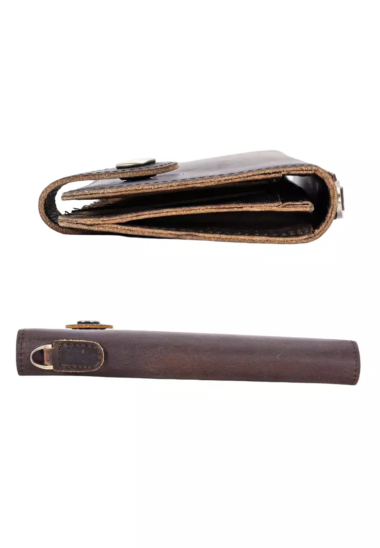 Buy Lara Men's Long Wallet Driver's License Clip Men's Wallet Genuine ...