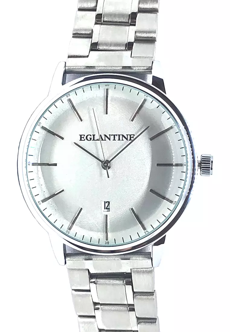 Buy EGLANTINE Paname 40mm Unisex Silver Alloy case Quartz Watch, White ...