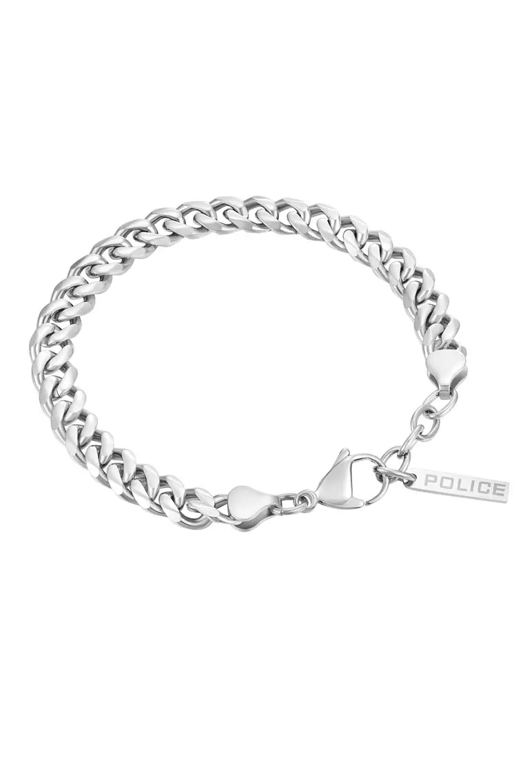 Buy Police Police Long-Lasting Cuban Chain Silver Stainless Steel ...