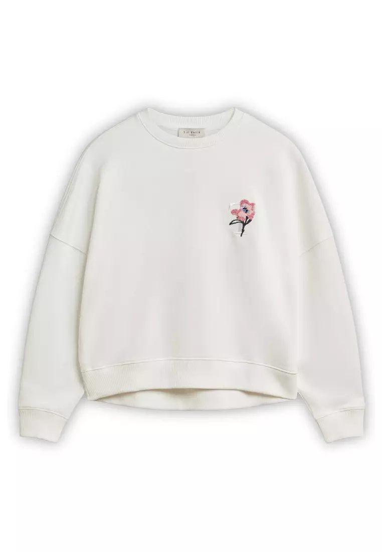 Buy Ted Baker Embroidered Logo Balloon Sleeve Sweat Online | ZALORA ...