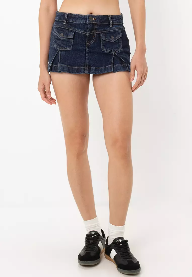Buy Cotton On Micro Pleat Denim Skirt 2026 Online | ZALORA
