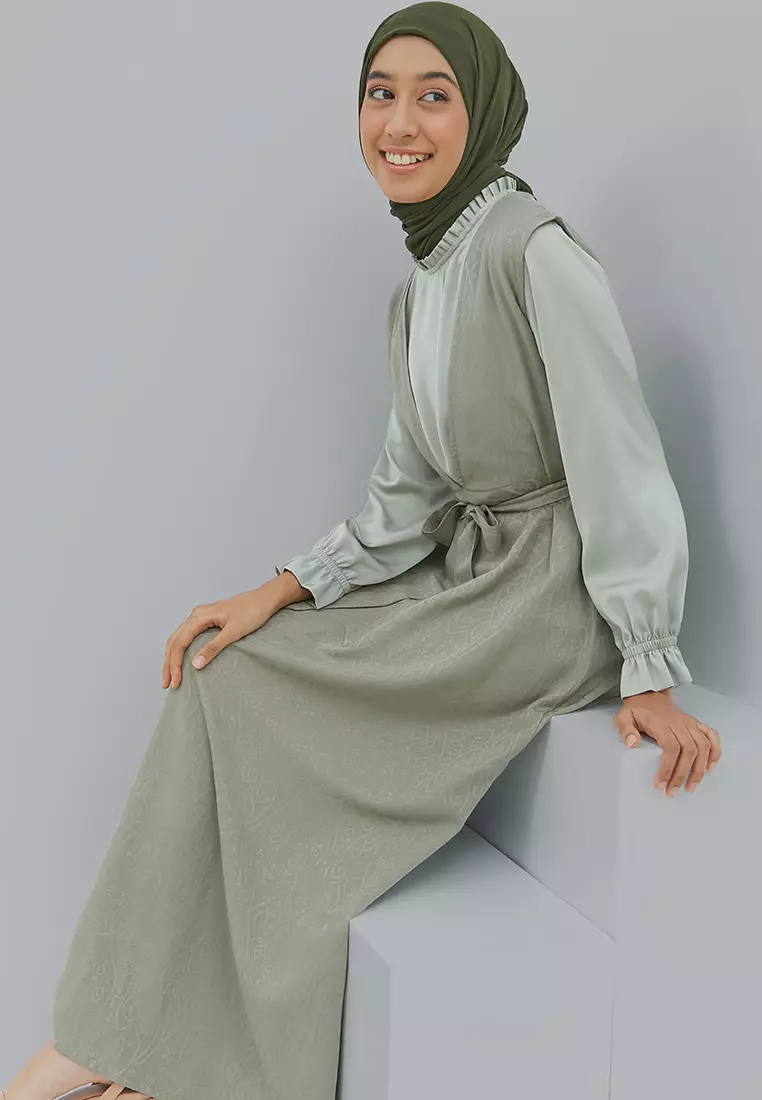Jual Geela Geela Official - Khaira Two Set Dress Olive (G.4274 ...
