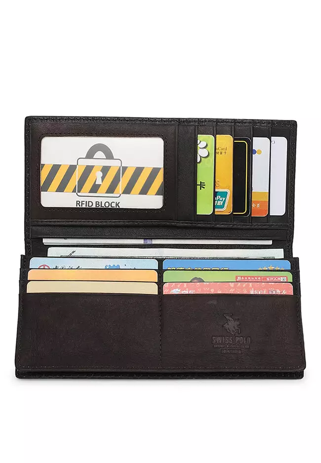 Jual Swiss Polo Genuine Leather RFID Long Wallet (Dompet Panjang Kulit ...