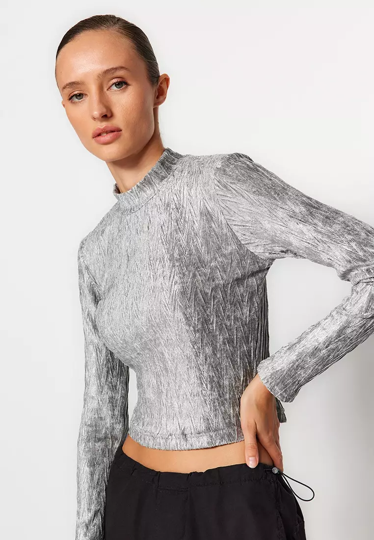 Buy Trendyol High Neck Crop Top 2025 Online | ZALORA