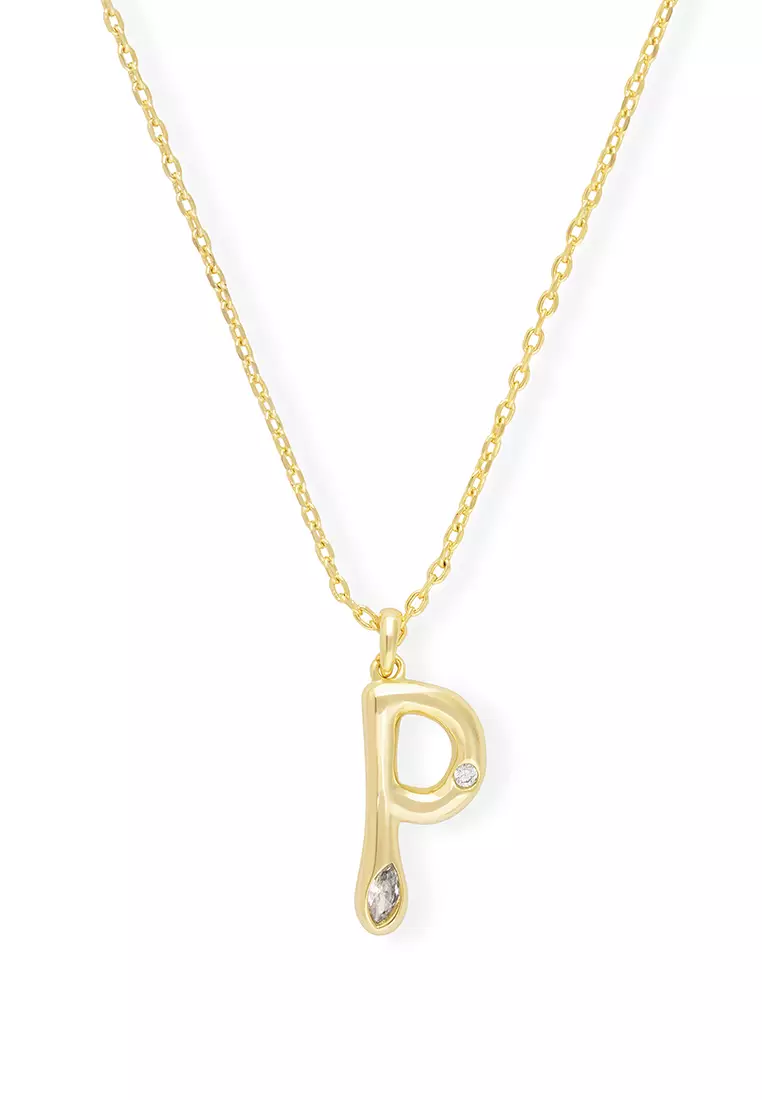 Buy Wanderlust + Co Alphabet Bubble Pendant Necklace - Letter P Online ...