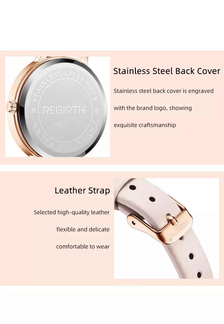 Jual Rebirth Watch REBIRTH Jam Tangan Wanita Anggun Tali Kulit Display ...